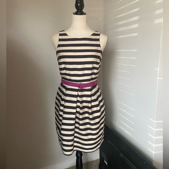 White House Black Market | Dresses | Whbm Dusty Pink And Black Striped ...